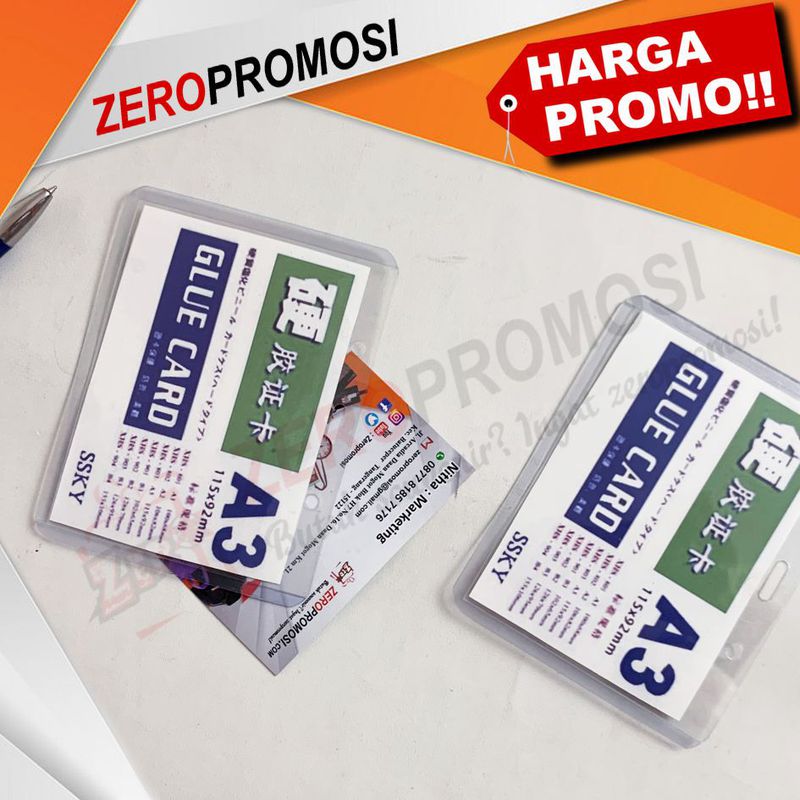 Casing Id Card Plastik Mika A3 Horizontal Transparan