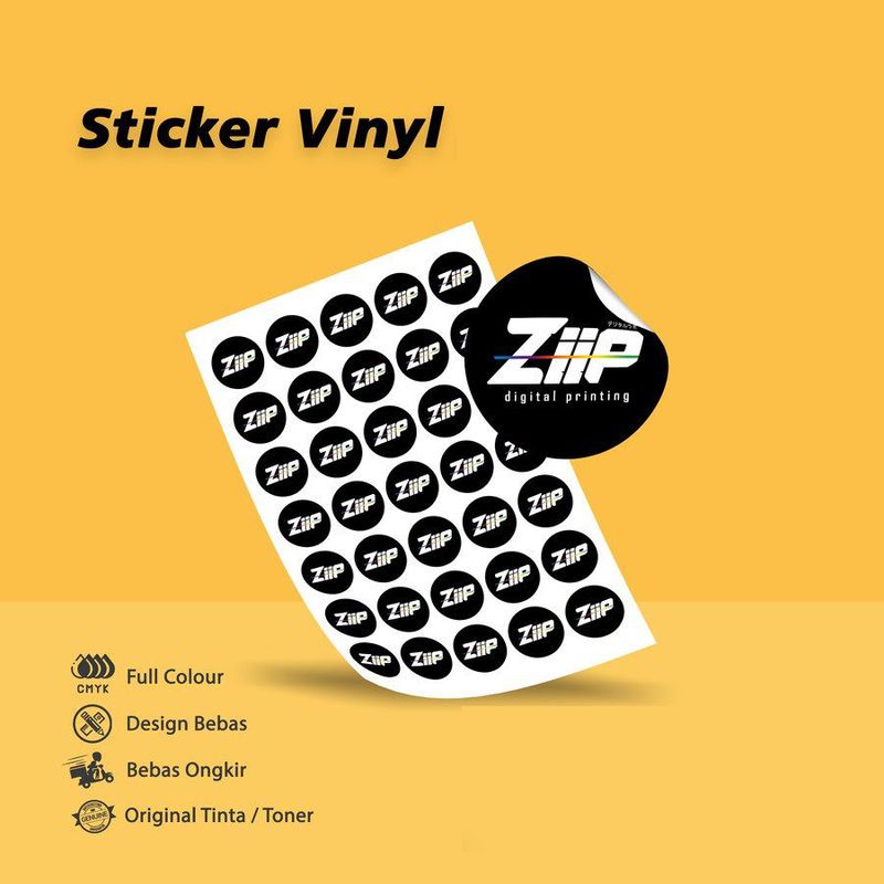 Cetak Sticker Vinyl F4, Sudah Cutting, Doff / Glossy