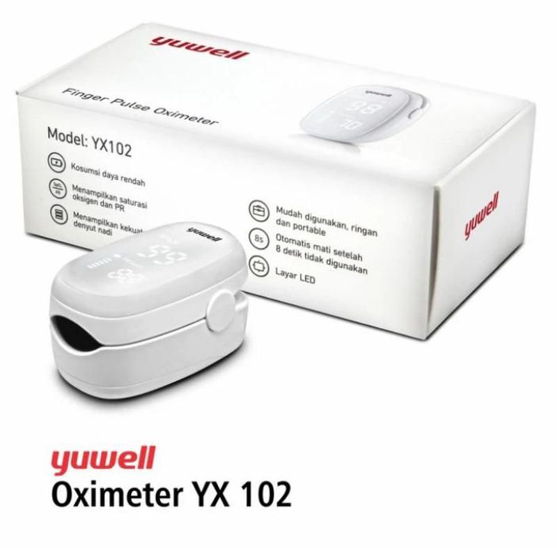 Alat Ukur Detak Jantung Oksigen Pulse Oxymeter Yx102 Putih