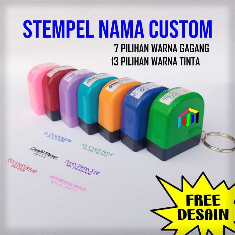 Stample Nama Dokter | Bidan | Perawat Gantungan Kunci Costum 3 x 1 CM