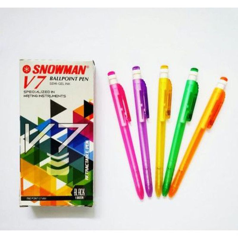 Ballpoint Snowman V7 Mata Pena 0,7 mm