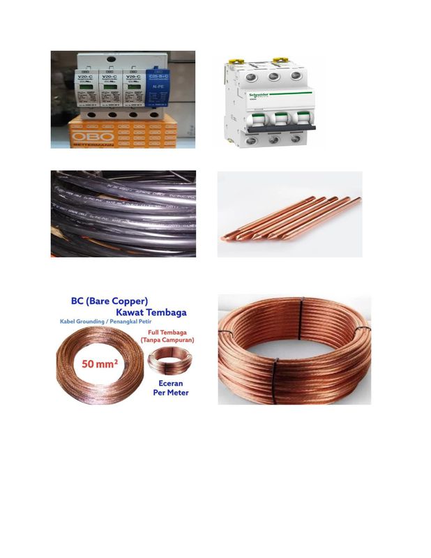 Grounding Panel Lantai 2 kabel NYA 10mm2 dan Kelengkapan