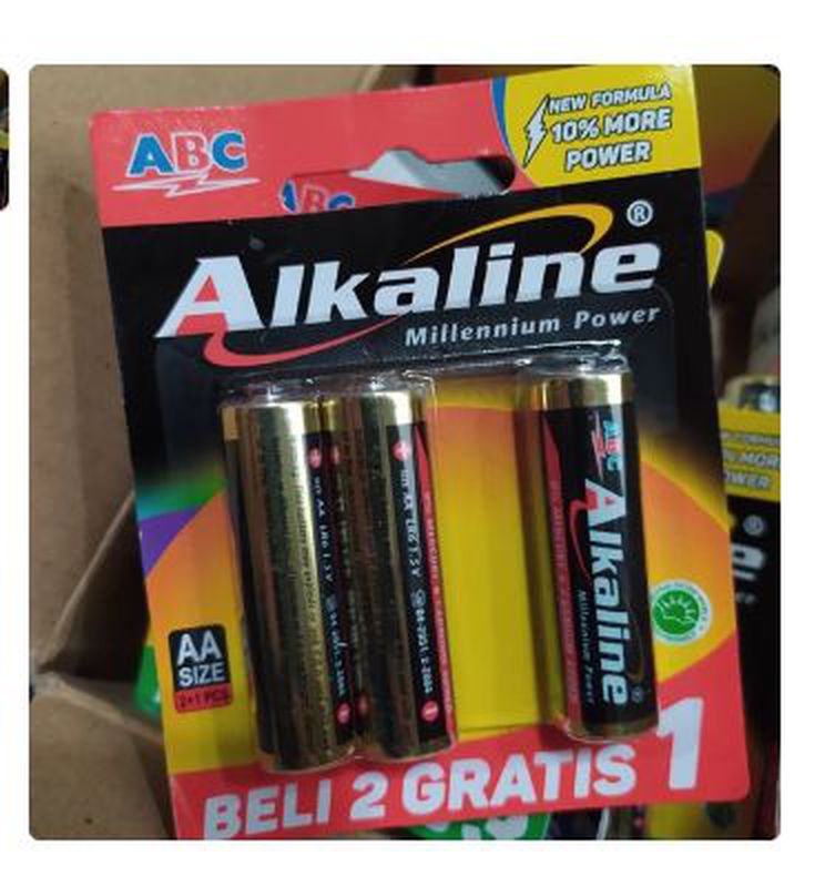 Batu Baterai tipe AA merk Alkaline 1 pack = 3 pcs