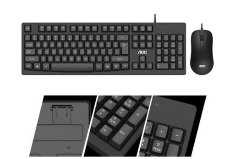 AOC KM150 Bundle Combo Office Home Wired Keyboard + Mouse