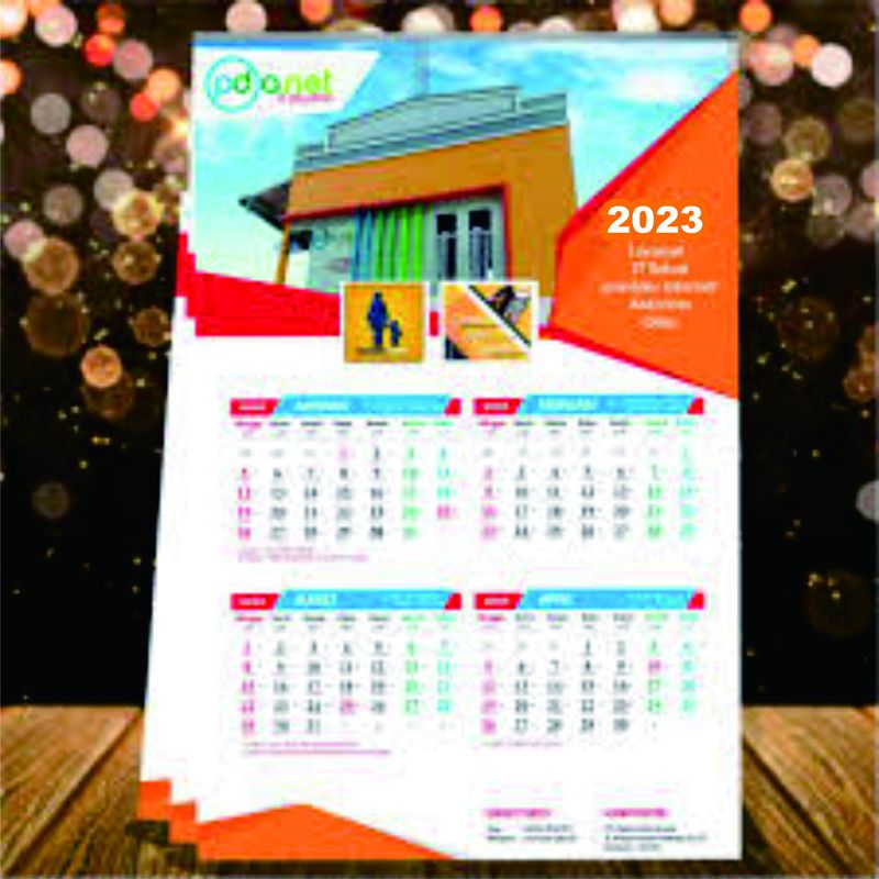 KALENDER 2023 Kertas art paper 4 lembar