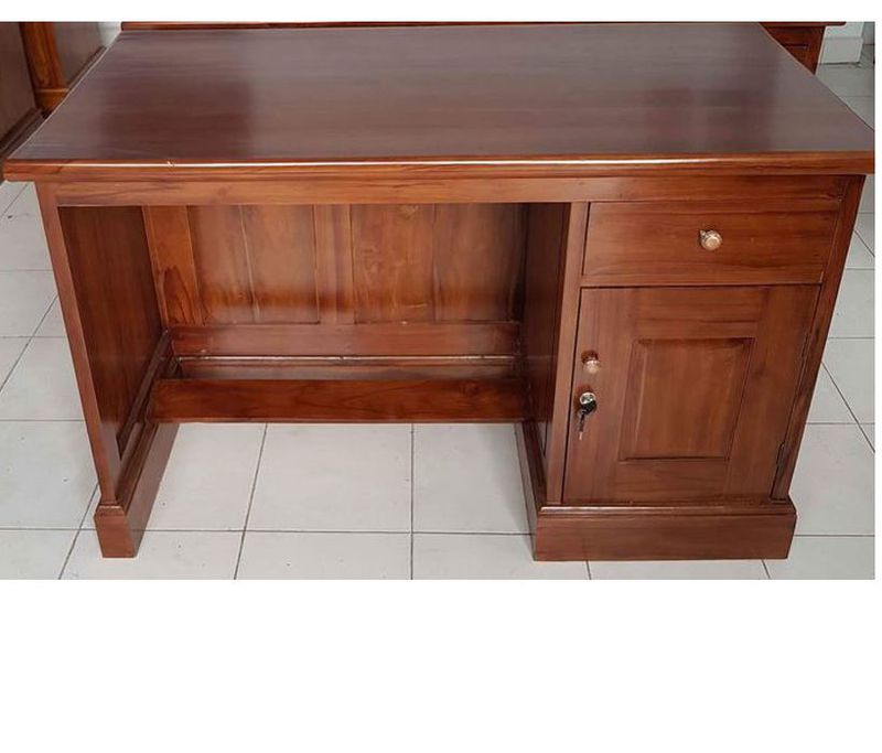 Meja 1/2 biro dan kursi kayu jati