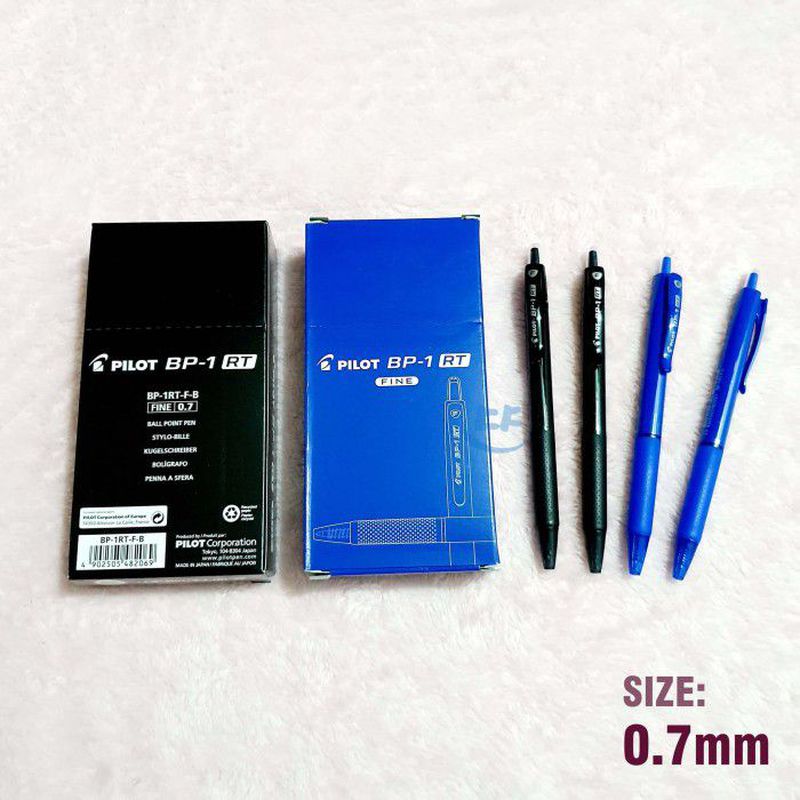 Ballpoint Pilot BP-1 RT Hitam/Biru Mata Pena 0,7 mm