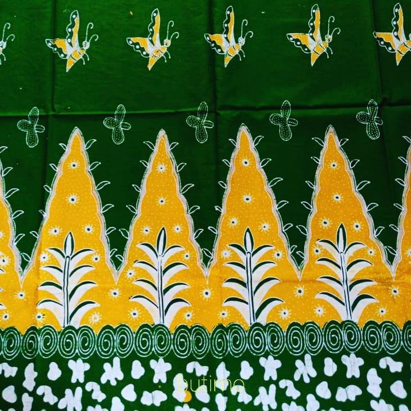 kain batik tekno dengan motif gunung-gunung