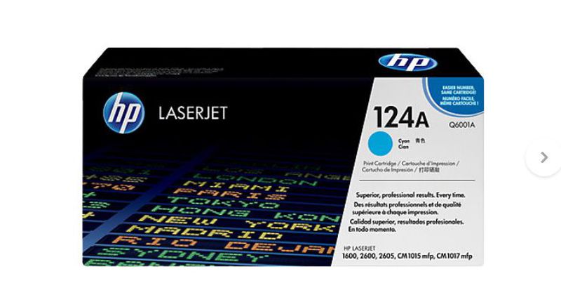 HP 124A Cyan Original LaserJet Toner Cartridge - Q6001A