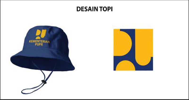 Topi Rimba Custom Logo PUPR Warna Biru
