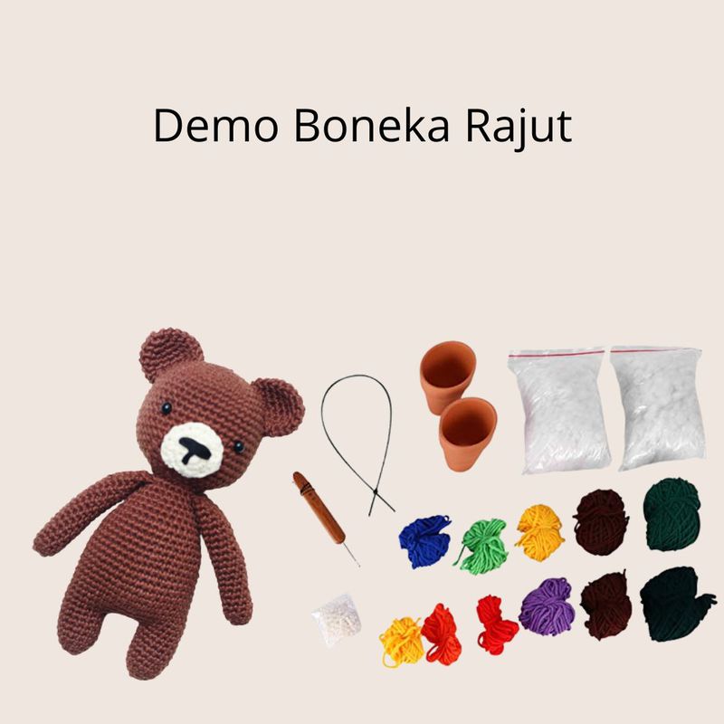 Bahan demo produk boneka rajut