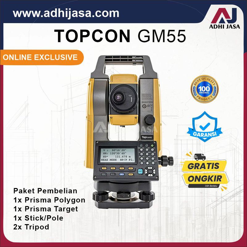 Topcon GM55 Total Station Laser | GARANSI RESMI 5 TAHUN