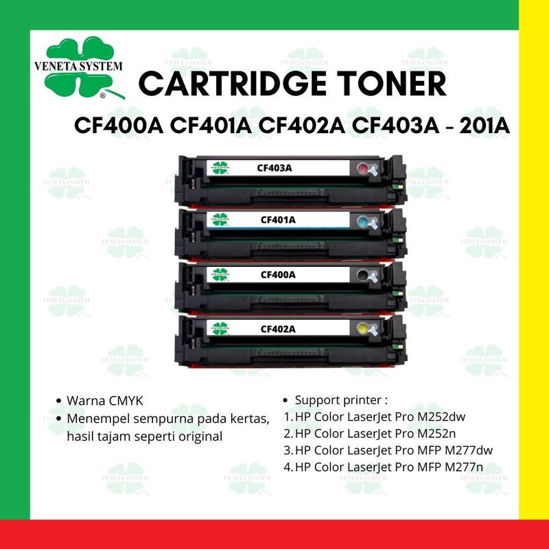 Toner Printer Laserjet CF400A CF401A CF402A CF403A (201A) - Merah
