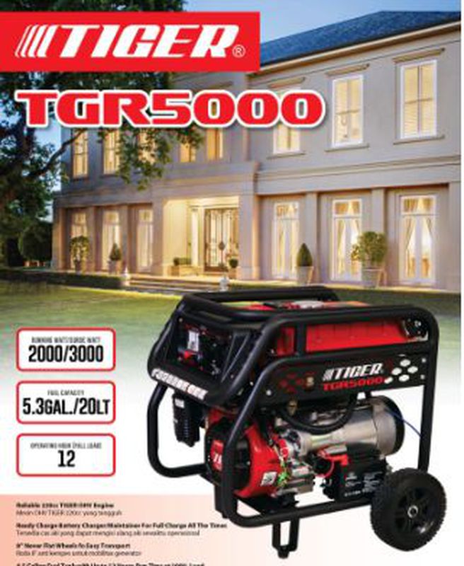 GENSET BENSIN TIGER TGR 5000 GENERATOR