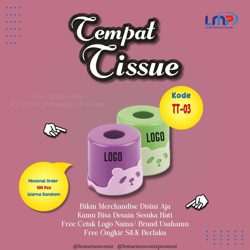 merchandise souvenir custom tempat tissue plastik / tempat tissue ...