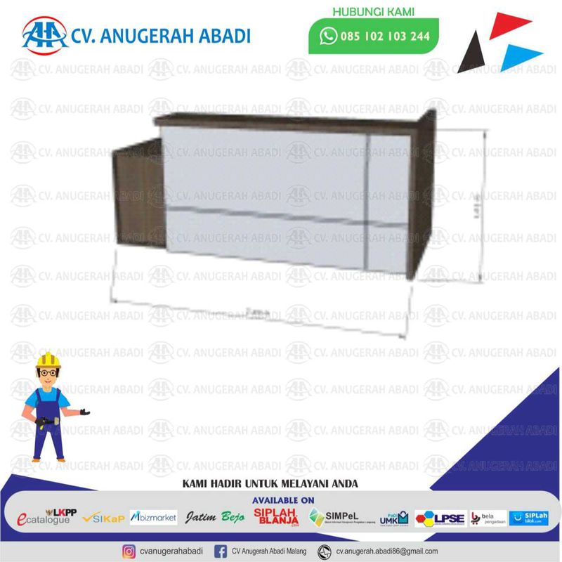 Mebeliar Custom / Meja receptionis / Bacdkrop FO