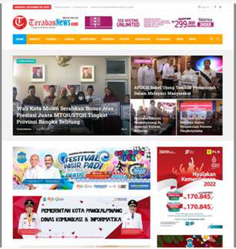 Banner dengan spesifikasi ukuran 728 x 90 pixel Posisi di halaman muka ...