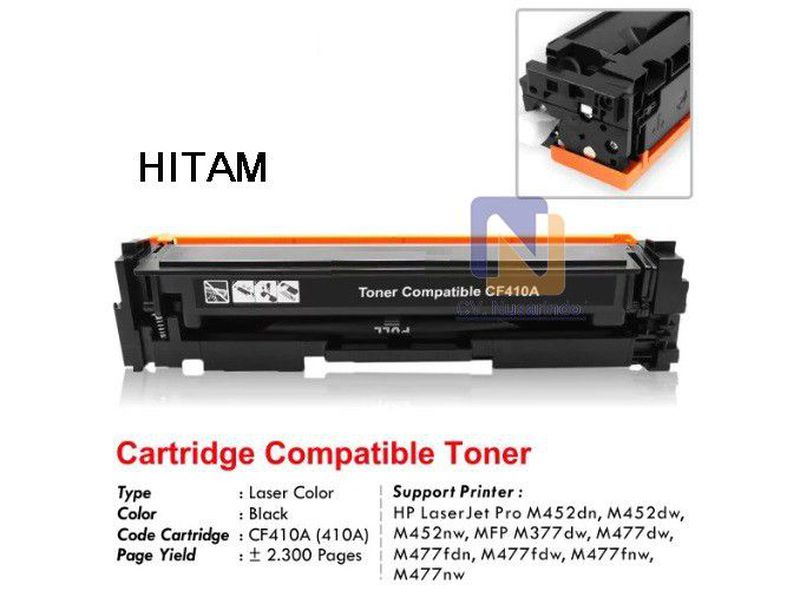 Refill Printer Serbuk Toner cartridge Compatible 410A Warna Hitam