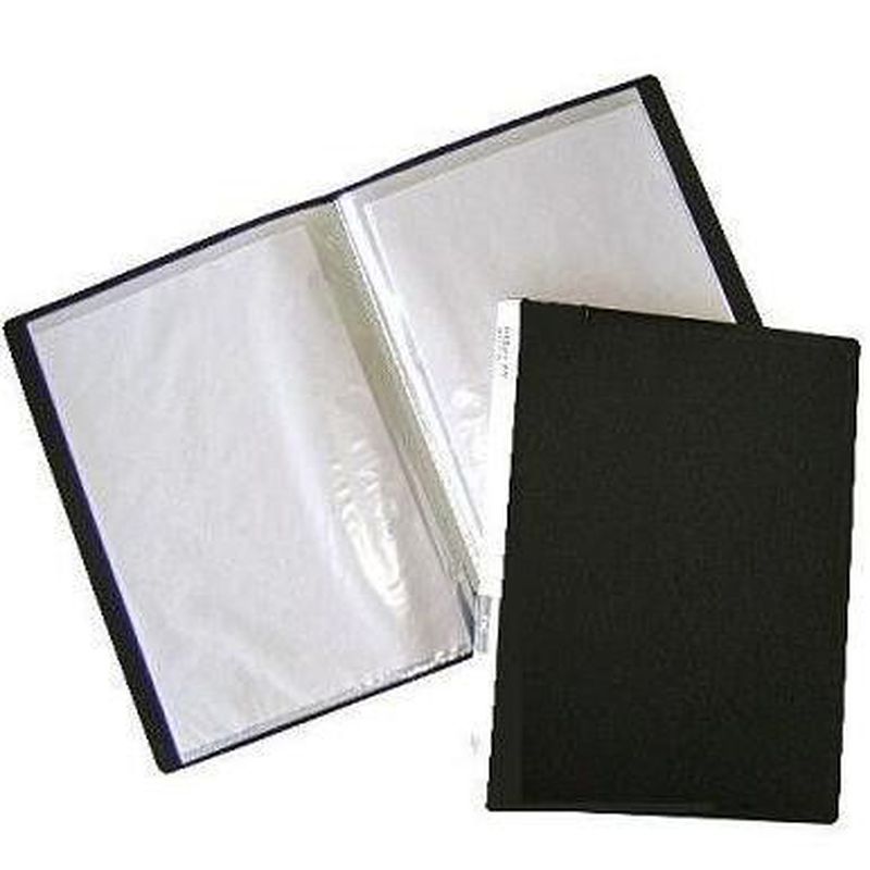 Clear Holder 40 poket Polos Folio warna hitam