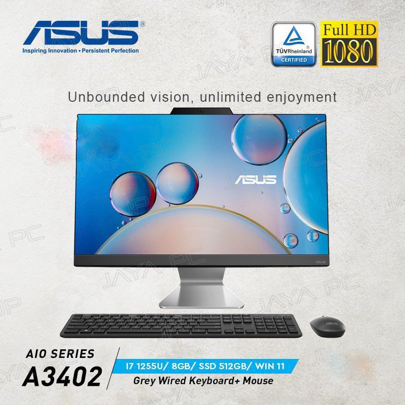 ASUS A3402WBAK-BA785W i7-1255U RAM 8GB SSD 512 GB LAYAR 23.8 inc WIN 11 ...
