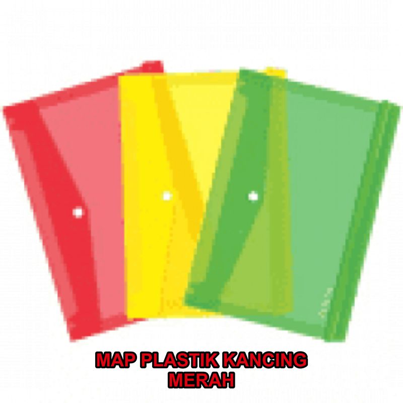 MAP PLASTIK MERAH - KANCING / TALI
