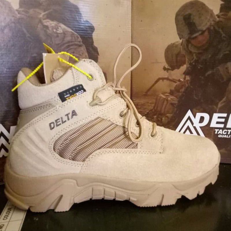 Sepatu Tactical Delta Cordura asli import pendek - Krem/Gurun - 41