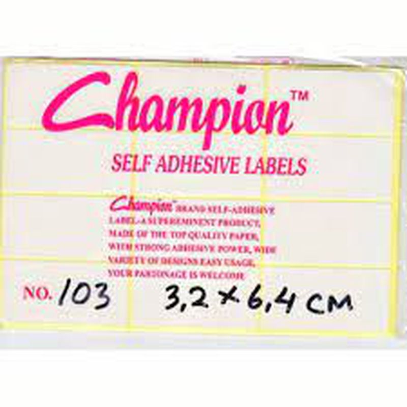 Label Champion No. 103 sticker label