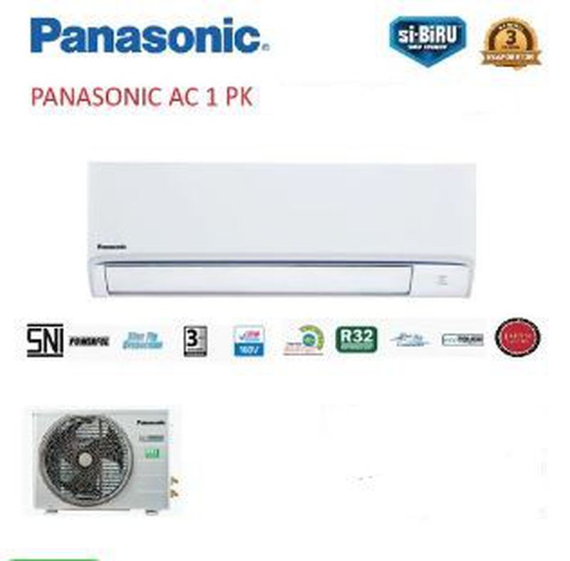 AC 1 Pk Panasonic AC Split 1 PK Standard si-Biru Garansi