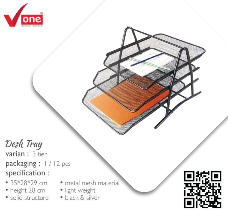 V ONE DESK TRAY / RAK KERTAS 3 LAYERS