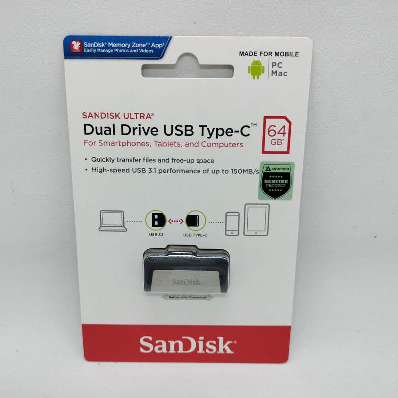 SANDISK OTG 64GB USB TYPE-C USB 3.1 ULTRA DUAL DRIVE