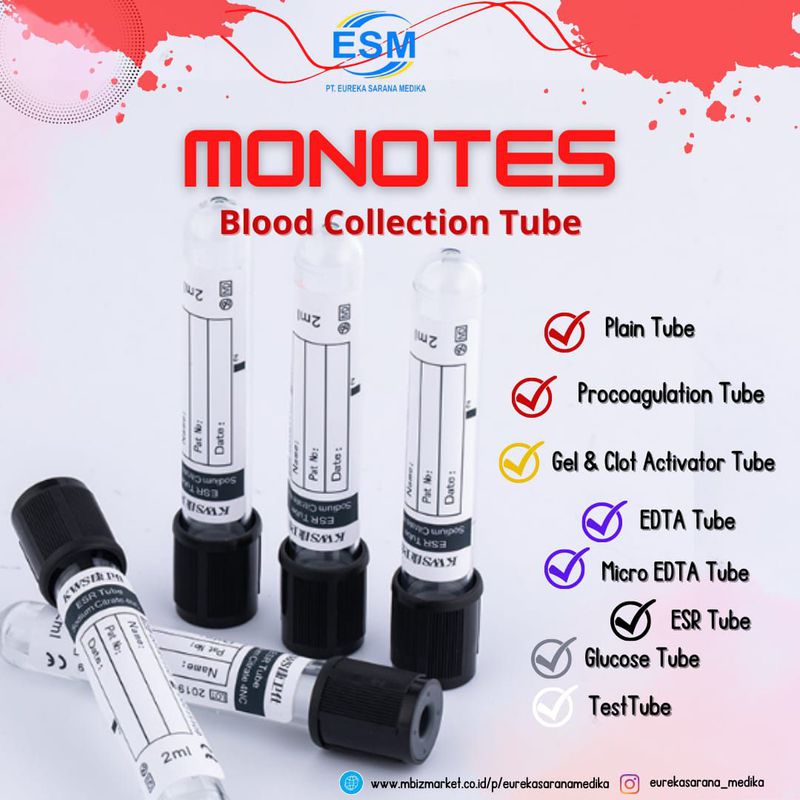 MONOTES Gel & Clot Activator - 5 Ml, 13x100 Mm - Kuning