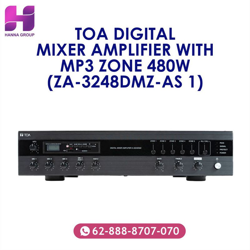 TOA DIGITAL MIXER AMPLIFIER WITH MP3 ZONE 480W (ZA-3248DMZ-AS 1)
