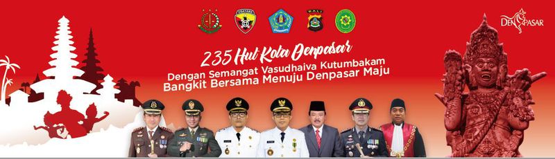 Spanduk HUT Kota Denpasar ke-235 ukuran 350x100 cm