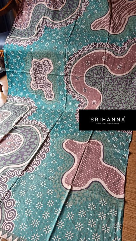 Kain Batik Handprint - Hijau Pink