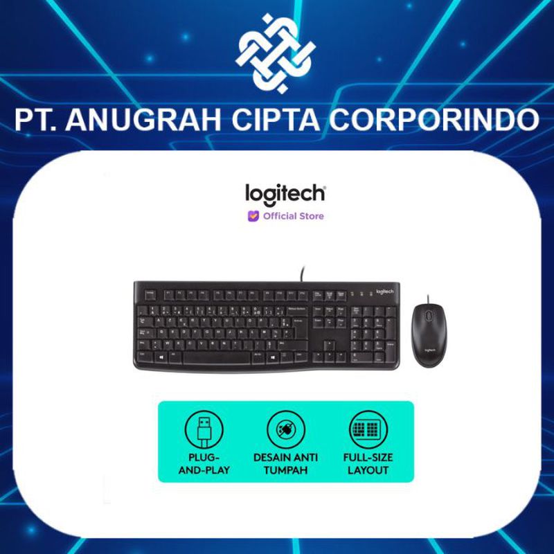 Logitech MK120 Combo Keyboard dan Mouse Kabel USB