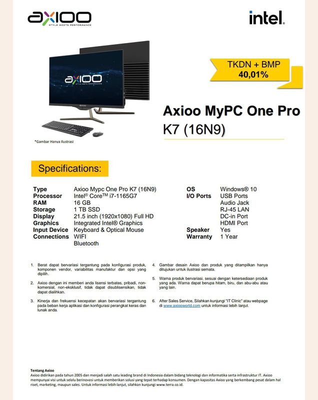AXIOO MyPC One Pro k7 (16N9)