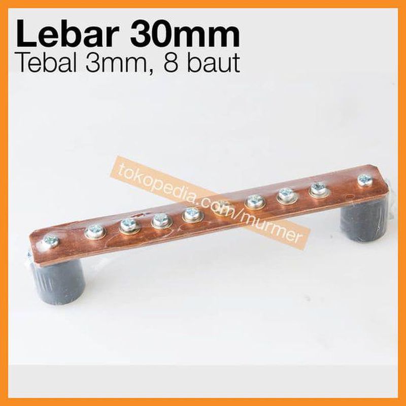 Terminal Nol Plat Tembaga Lebar 30mm 8 Baut Bus Bar