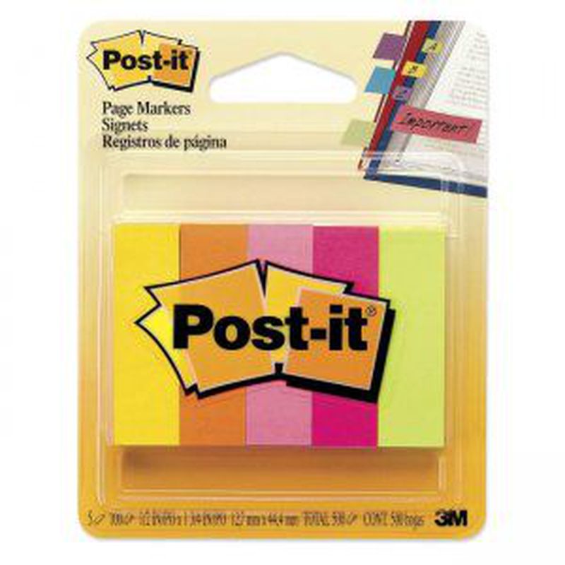 3M LABEL PAGE MARKER ASSORTED NEON 670 5AN