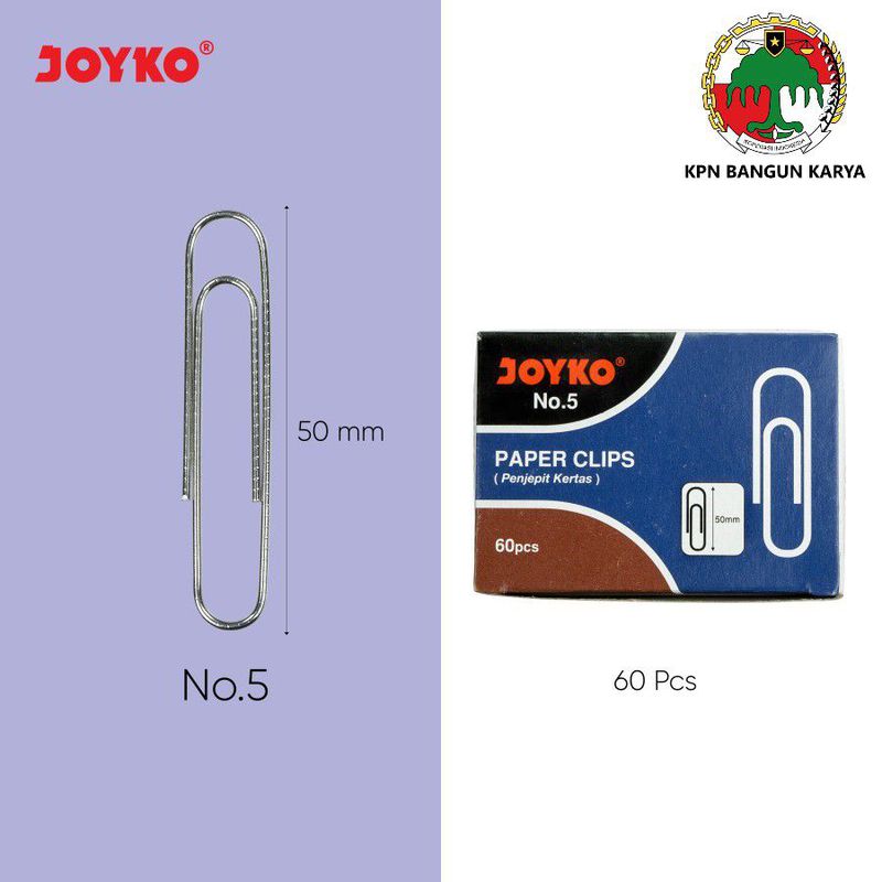 Trigonal Clip Klip Penjepit Kertas Segitiga Paper Clip Joyko No.5 1 Box ...