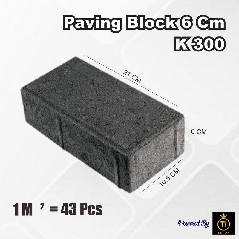 PAVING BLOCK, CONBLOCK, PAVING PERSEGI, PAVING BLOCK 6 CM K300