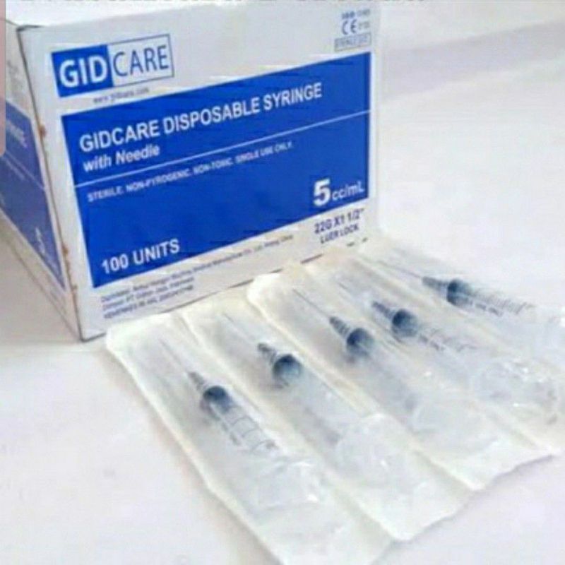 GIDCARE DISPOSABLE SYRINGE WITH NEEDLE 5 CC / 10 CC / 20 CC - 10 CC