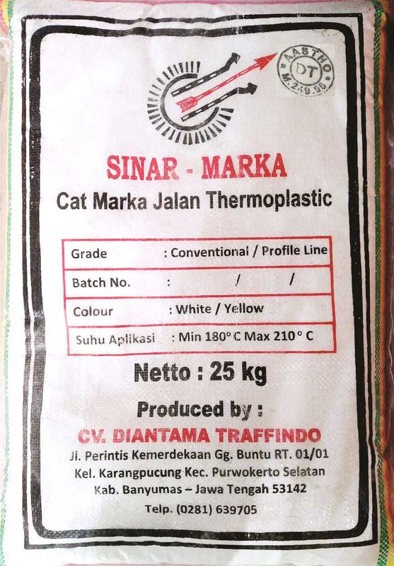Bahan Marka Jalan Thermoplastik AASTHO M.249-79 Putih