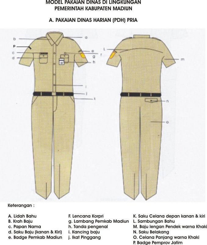 PAKAIAN DINAS HARIAN (WASKAT) - XXL