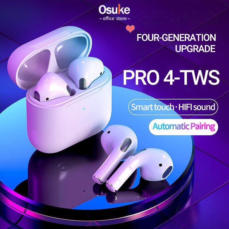 TWS Pro 4 Headset Bluetooth 5.1 True Wireless Earphone 9D HiFi Stereo ...
