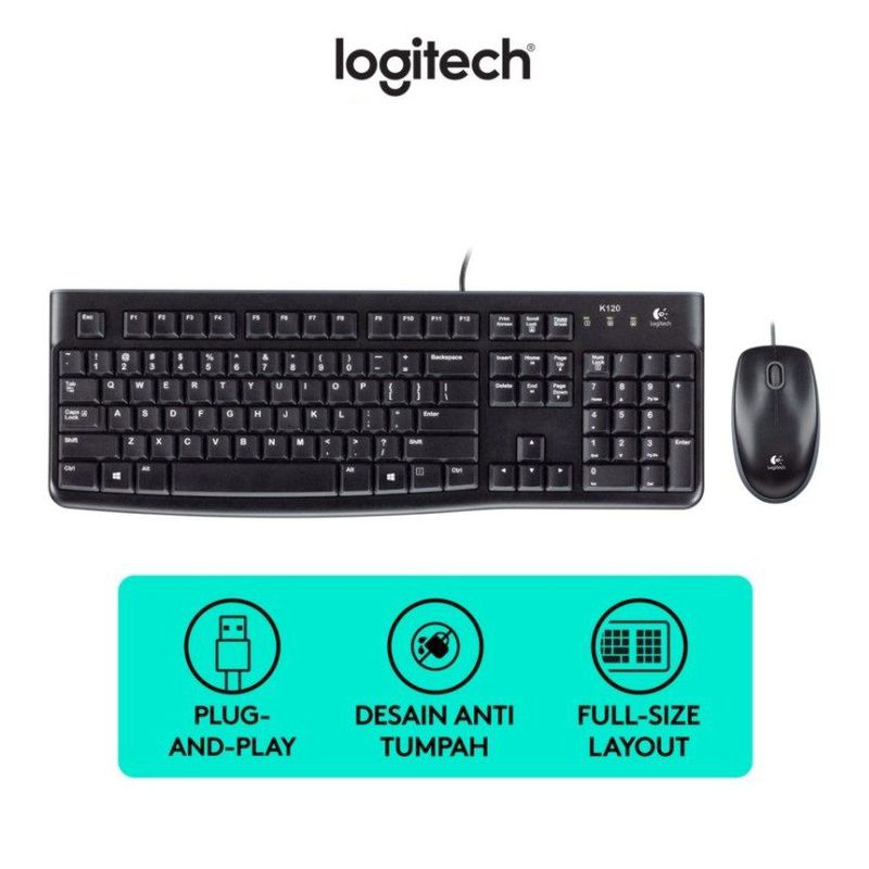 Logitech Classic MK120 / MK 120 Keyboard And Mouse USB