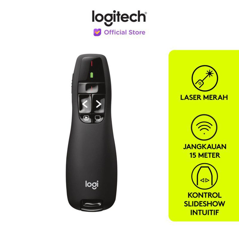 Logitech R400 Remote Presenter Wireless Laser Merah