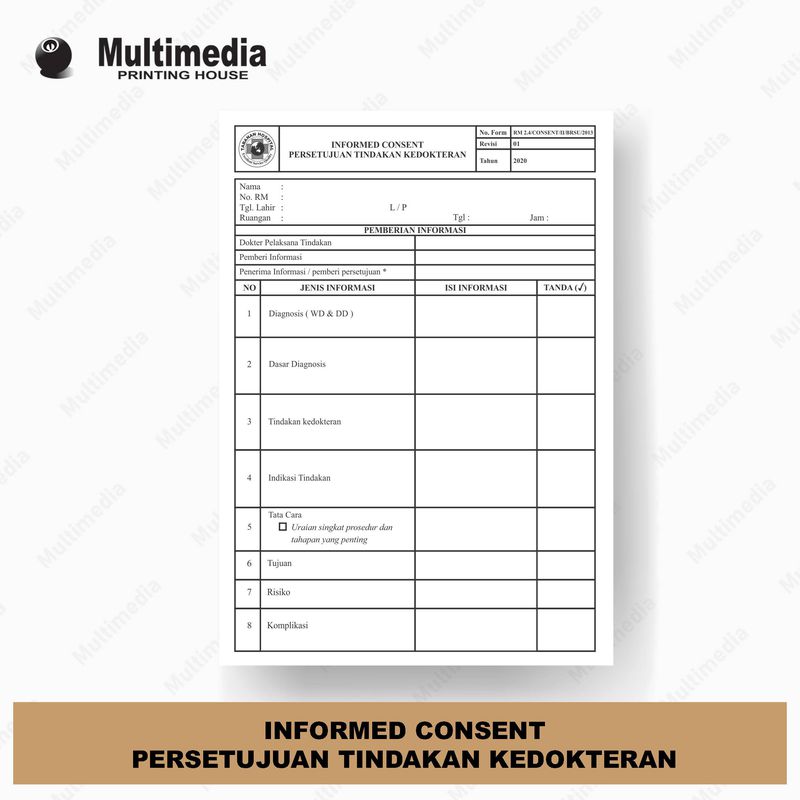 Blangko Informed Consent Persetujuan Tindakan Kedokteran Rm 2 4