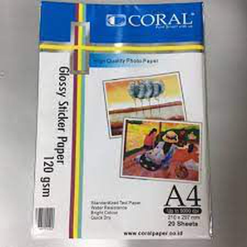 Glossy Sticker Paper 120 gsm