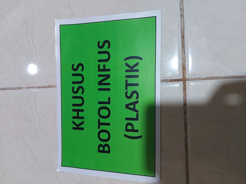 Stiker Sanitasi - Khusus Botol Infus (Plastik)(Lembar)