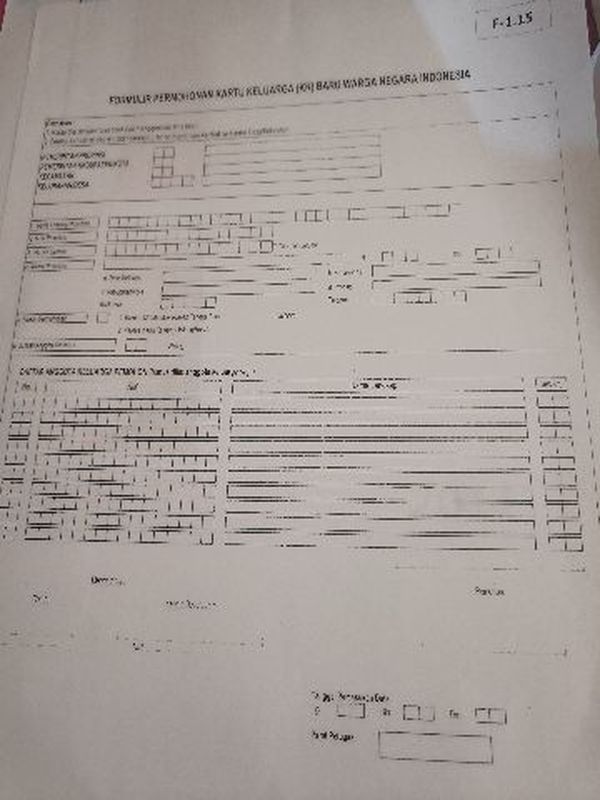 formulir permohonan KK